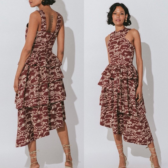 Cleobella | Dresses | Cleobella Sz M Carson Layered Midi Dress Ikat ...